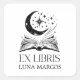 Personalized Ex Libris with a Book and Stars Square Sticker | Zazzle