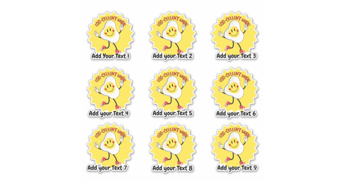 Personalized Excellent Food Teacher Reward Sticker | Zazzle