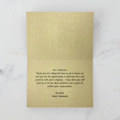 Personalized Executive Brown/Gold Thank You Cards | Zazzle