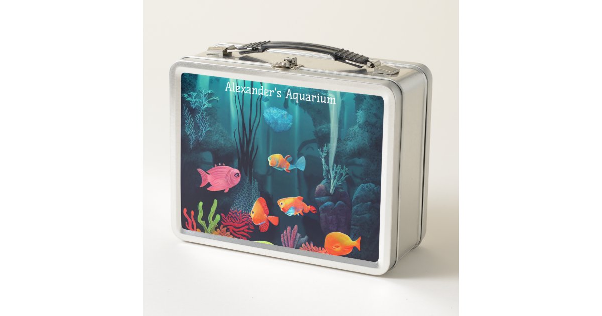 Personalized Exotic Fish Tank Aquarium Metal Lunch Metal Lunch Box | Zazzle