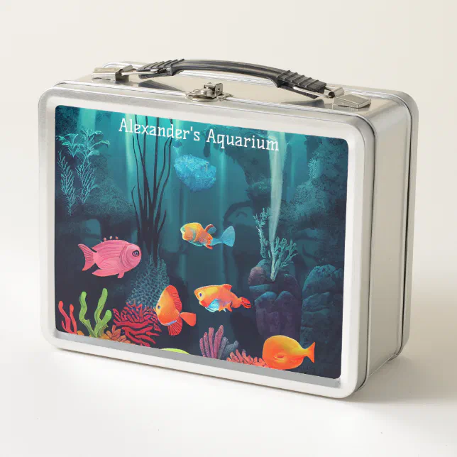 Personalized Exotic Fish Tank Aquarium Metal Lunch Metal Lunch Box | Zazzle