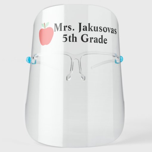 Personalized Face Shield Teacher Face Mask | Zazzle