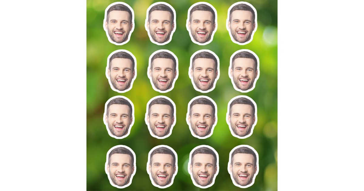 Personalized Face Stickers Custom 16 Photo Face | Zazzle