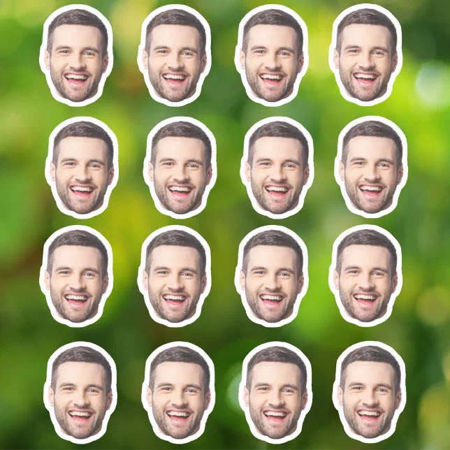 Personalized Face Stickers Custom 16 Photo Face | Zazzle