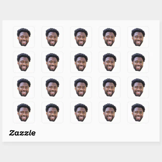 Personalized Face Stickers, Photo Birthday Gift Square Sticker | Zazzle