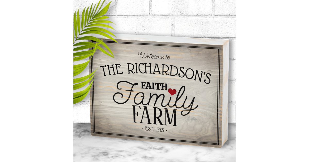 Personalized Faith Family Farm Welcome Sign | Zazzle