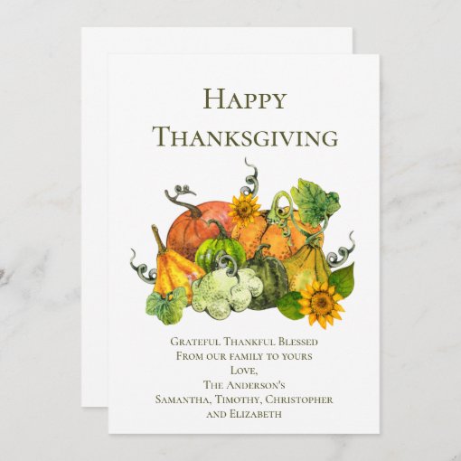 Personalized Fall Autumn Thanksgiving Day Card | Zazzle
