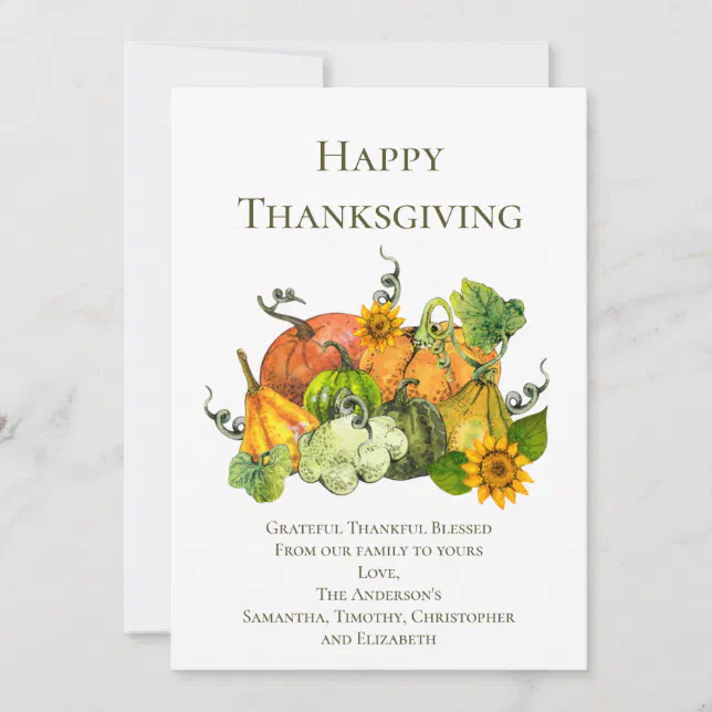 Personalized Fall Autumn Thanksgiving Day Card | Zazzle