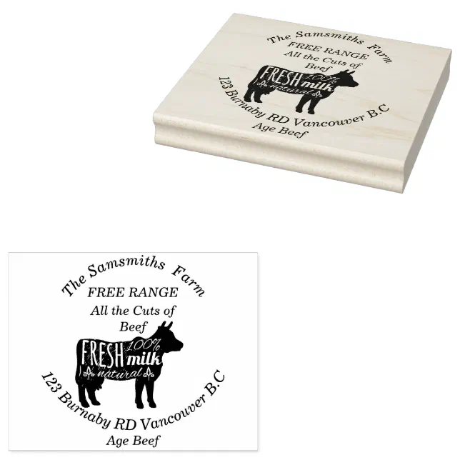Personalized Family Business Beef Farm lg Rubber Stamp | Zazzle