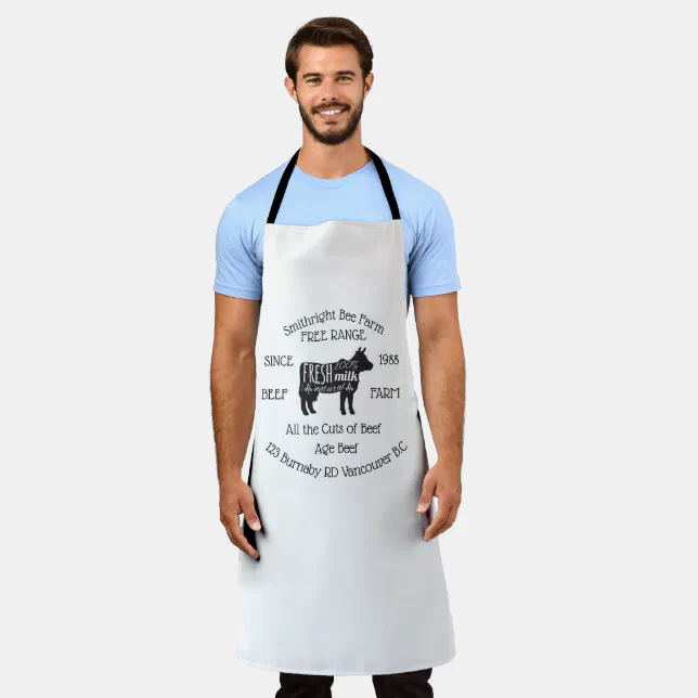 Personalized Family Business Beef Farm white Apron | Zazzle