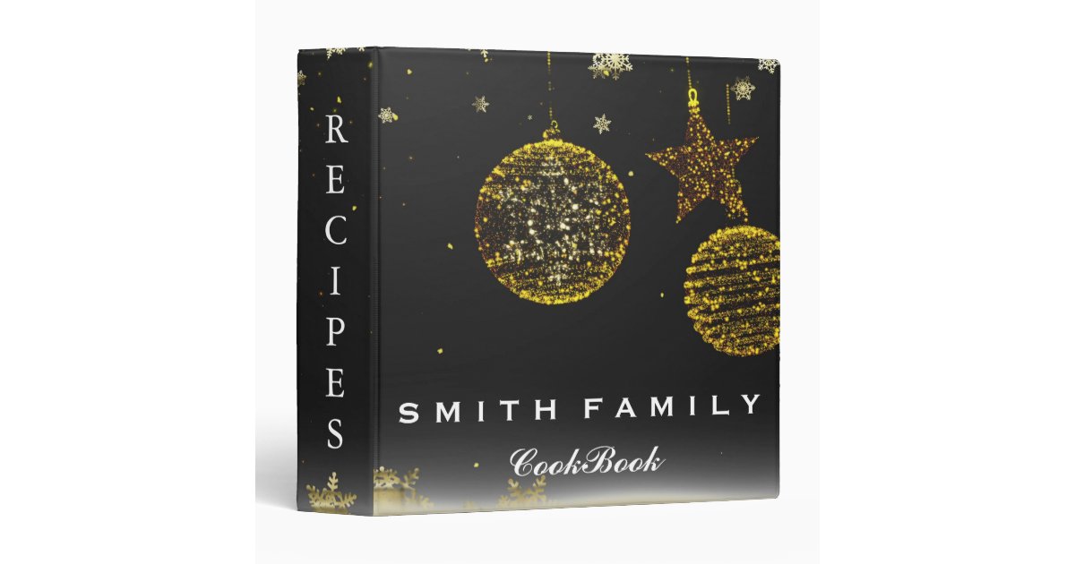 Personalized Family Christmas Recipe Cookbook 3 Ring Binder | Zazzle
