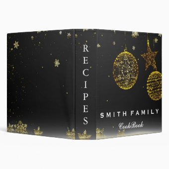 Personalized Family Christmas Recipe Cookbook 3 Ring Binder | Zazzle