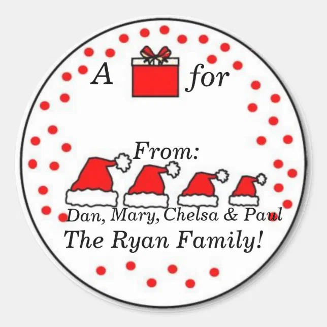 Personalized Family Gift Sticker | Zazzle