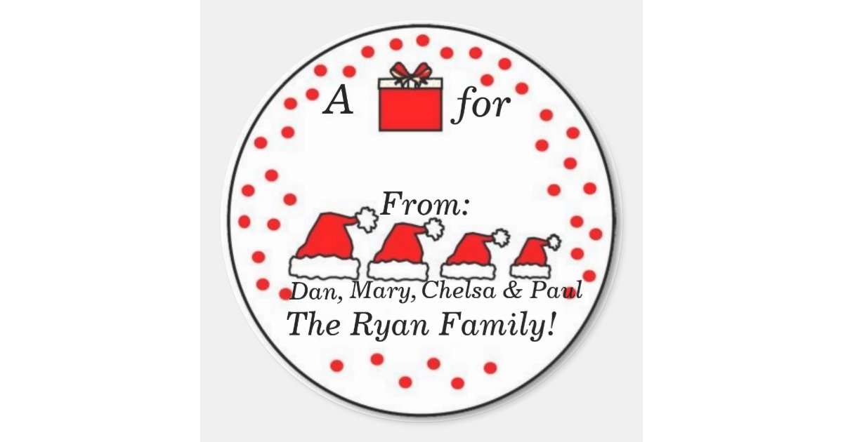 Personalized Family Gift Sticker | Zazzle