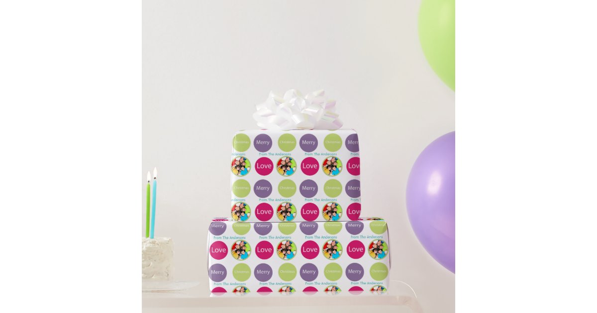 Personalized Family Holiday Photo Wrapping Paper | Zazzle
