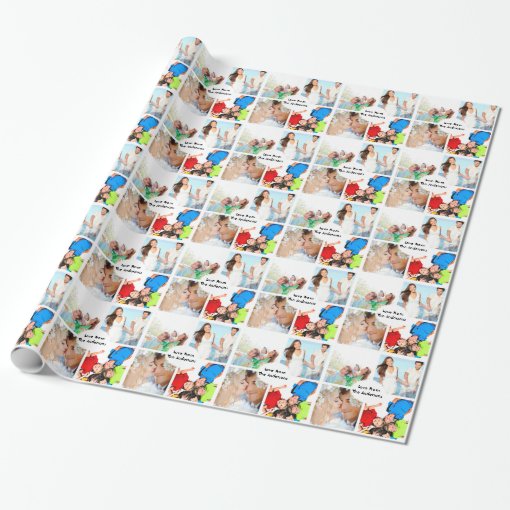 Personalized Family Holiday Photo Wrapping Paper | Zazzle