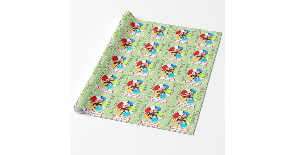 Personalized Family Holiday Photo Wrapping Paper | Zazzle.com