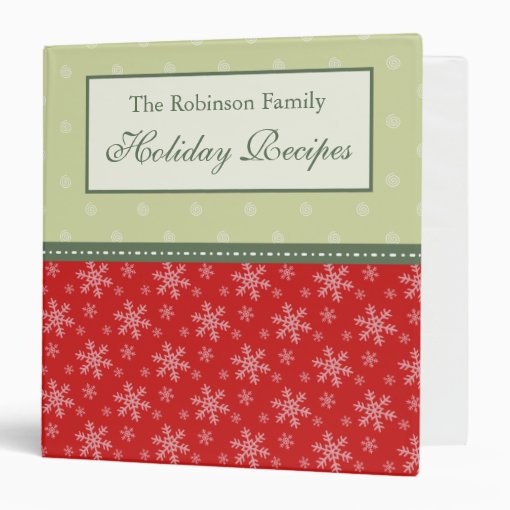 Personalized Family Holiday Recipe Binder | Zazzle