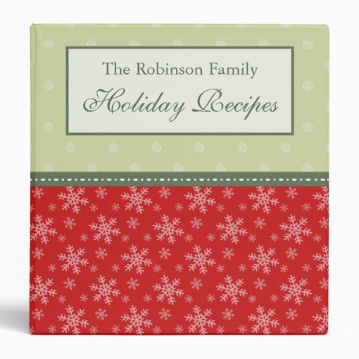 Personalized Family Holiday Recipe Binder | Zazzle