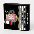 Personalized Family Home Movie Theater Custom Wooden Box Sign | Zazzle