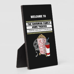 Personalized Family Home Movie Theater Plaque | Zazzle