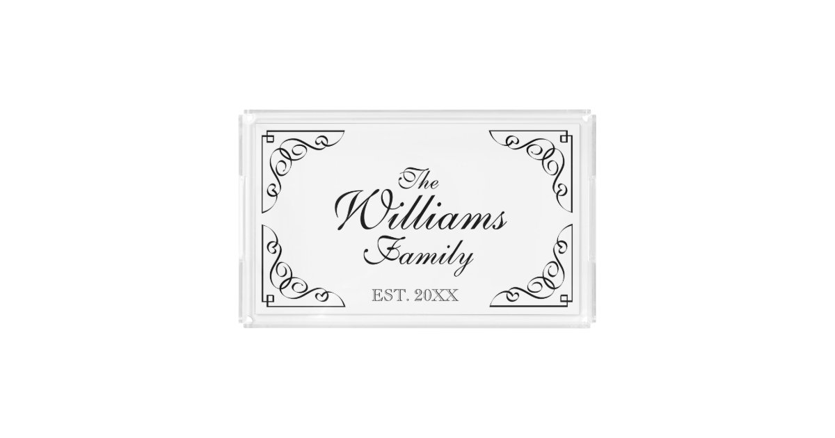 Personalized family last name vanity serving tray | Zazzle