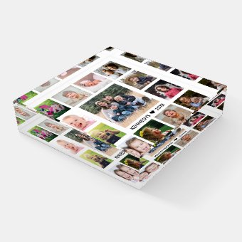 Personalized Family Name 13 Photo Collage Paperweight | Zazzle
