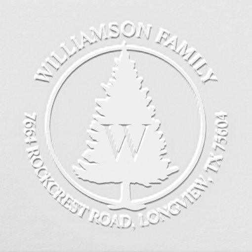 Personalized Family Name & Address Pine Tree Embosser | Zazzle
