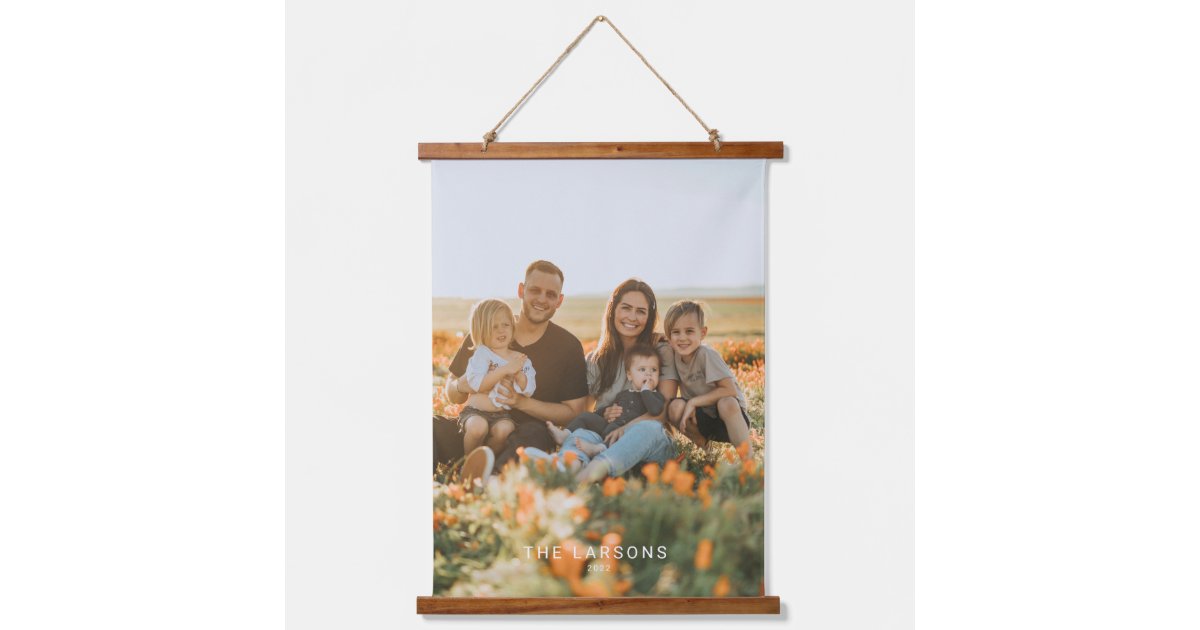 Personalized Family Name and Photo Art Print Hanging Tapestry | Zazzle
