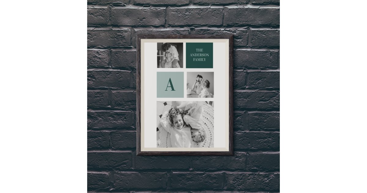 Personalized Family Name Collage Photo Gift Poster | Zazzle