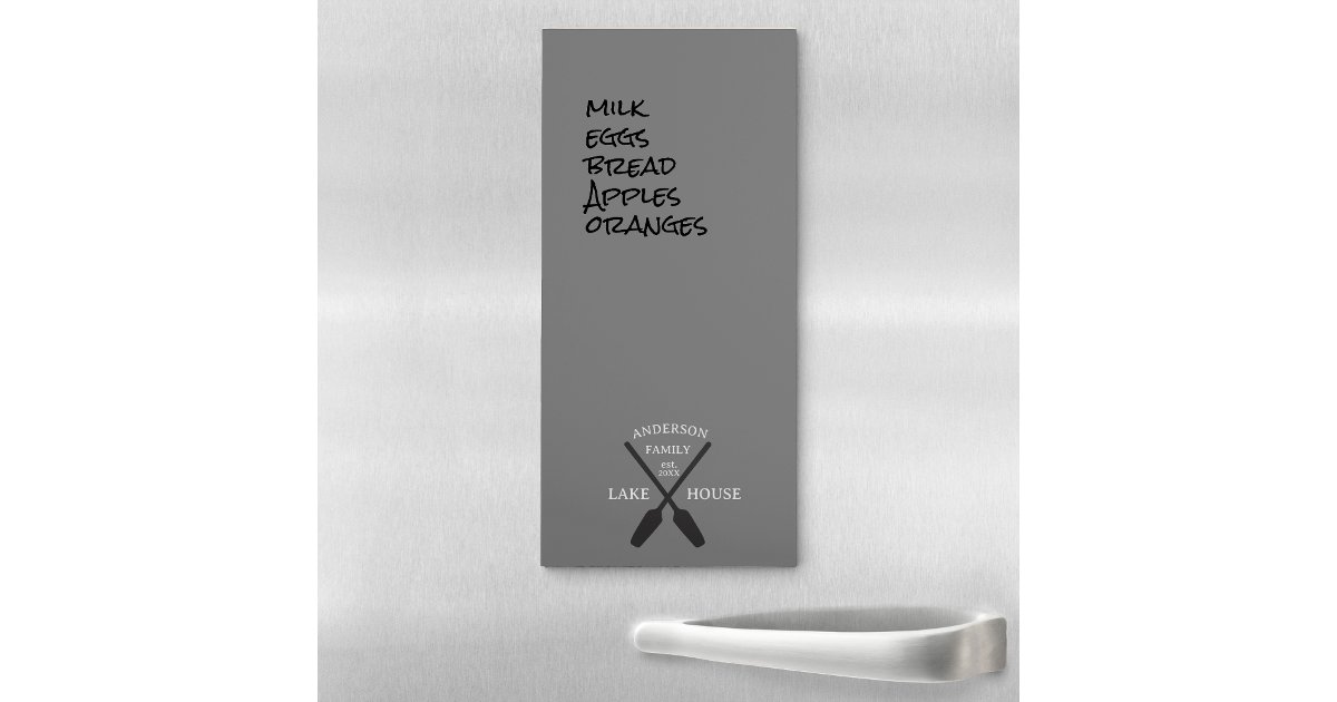 Personalized Family Name Lake House Magnetic Notepad | Zazzle