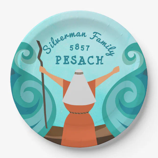 Personalized Family Passover Moses Parting Water Paper Plates | Zazzle