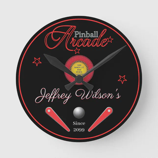 Personalized Family / Person Pinball Wall Clock | Zazzle