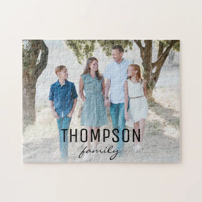 Personalized Family Photo and name Jigsaw Puzzle | Zazzle