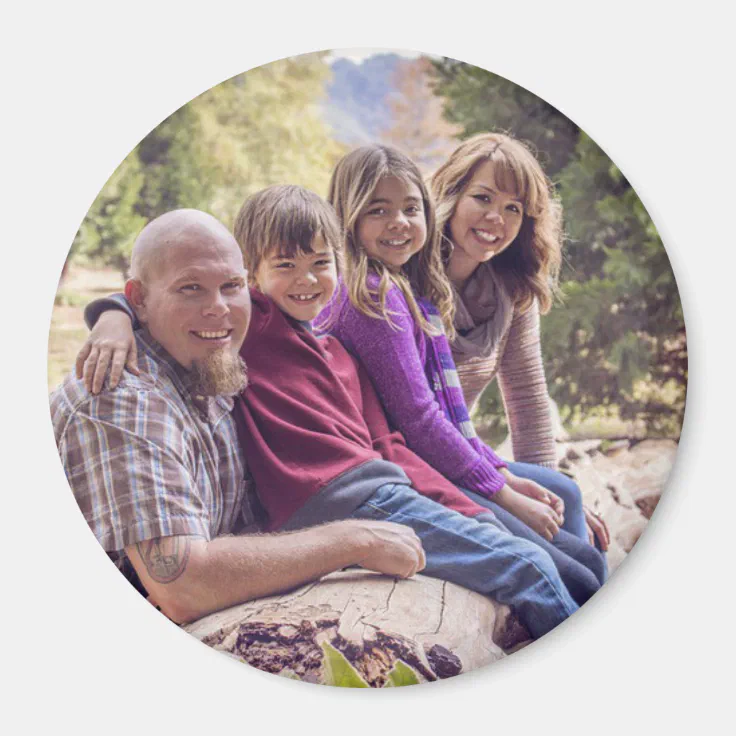 Personalized Family Photo and Name Magnet | Zazzle
