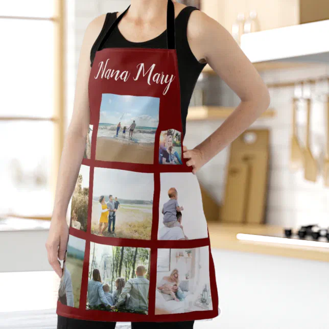 Personalized Family Photo Collage Christmas Apron | Zazzle