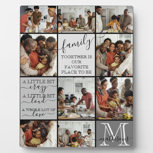 Personalized Family Photo Collage Monogram Quotes Plaque | Zazzle