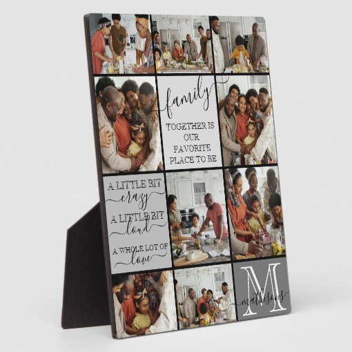 Personalized Family Photo Collage Monogram Quotes Plaque | Zazzle