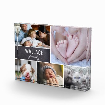 Personalized Family Photo Collage, Name Frame | Zazzle