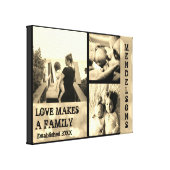 Personalized family photo collage with custom text canvas print | Zazzle