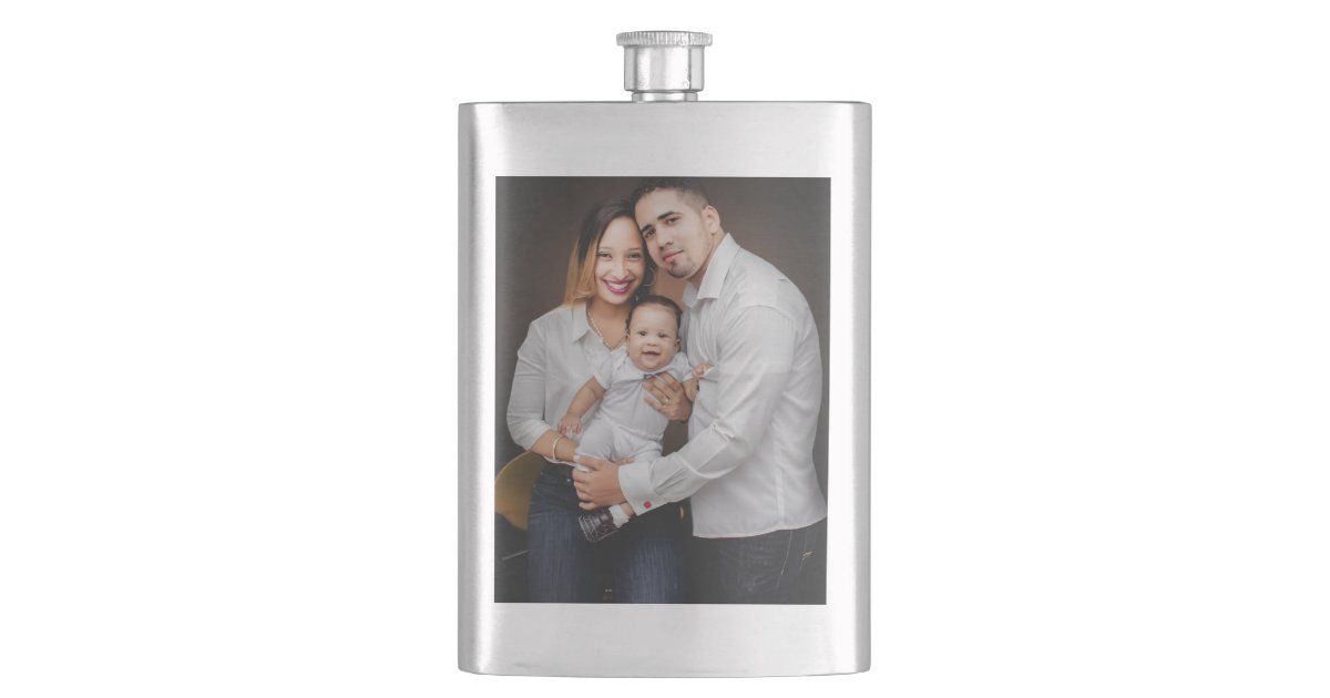 Personalized Family Photo Custom Flask | Zazzle