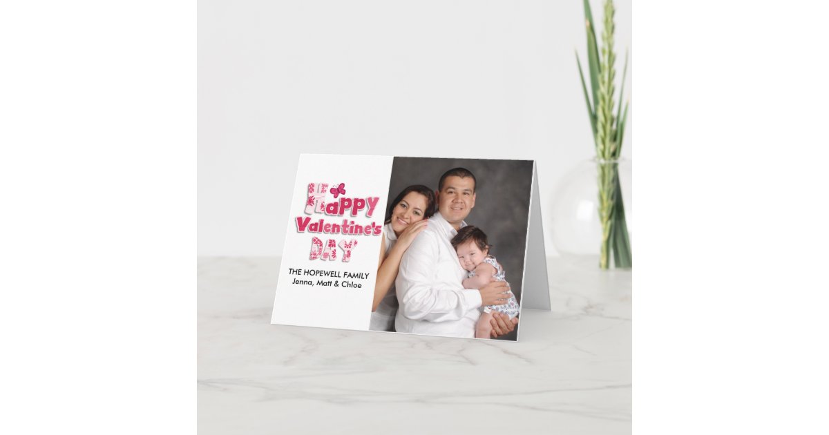 Personalized Family Photo Happy Valentine Day Card | Zazzle