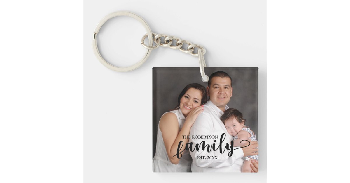 Personalized Family Photo Keychain | Zazzle