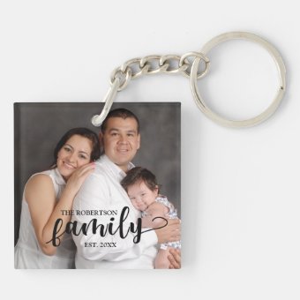 Personalized Family Photo Keychain | Zazzle