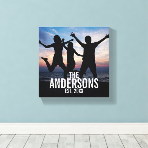 Personalized Family Photo with Family Name Canvas Print | Zazzle