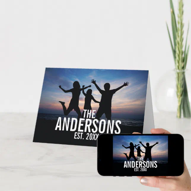 Personalized Family Photo with Family Name Card | Zazzle