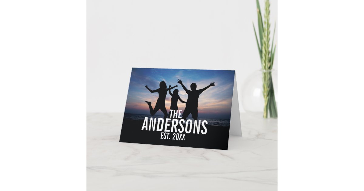 Personalized Family Photo with Family Name Card | Zazzle