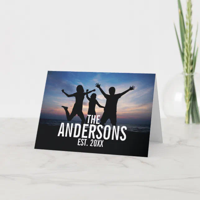 Personalized Family Photo with Family Name Card | Zazzle