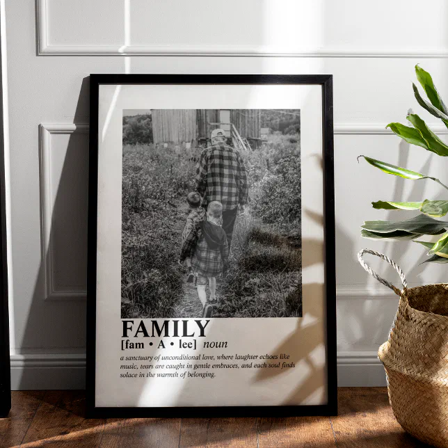 Personalized Family Portrait Custom Message Photo Poster | Zazzle