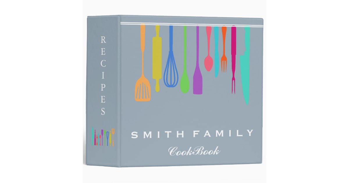 Personalized Family Recipe Cookbook 3 Ring Binder | Zazzle